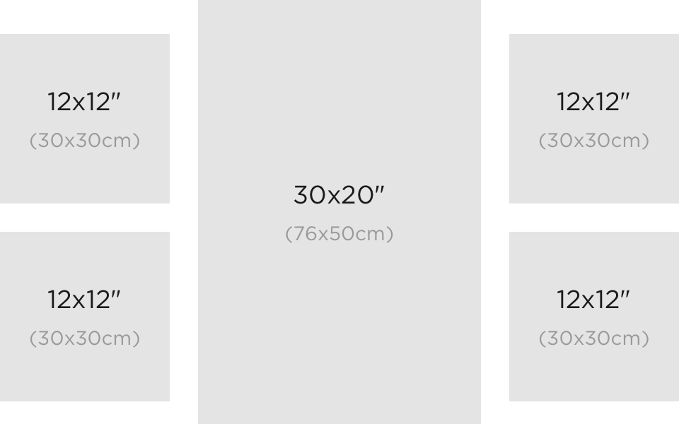 Wall Art Clusters & Splits Configurations and Dimensions -- Rectangle ...