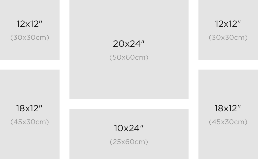 Wall Art Clusters & Splits Configurations and Dimensions -- Rectangle ...