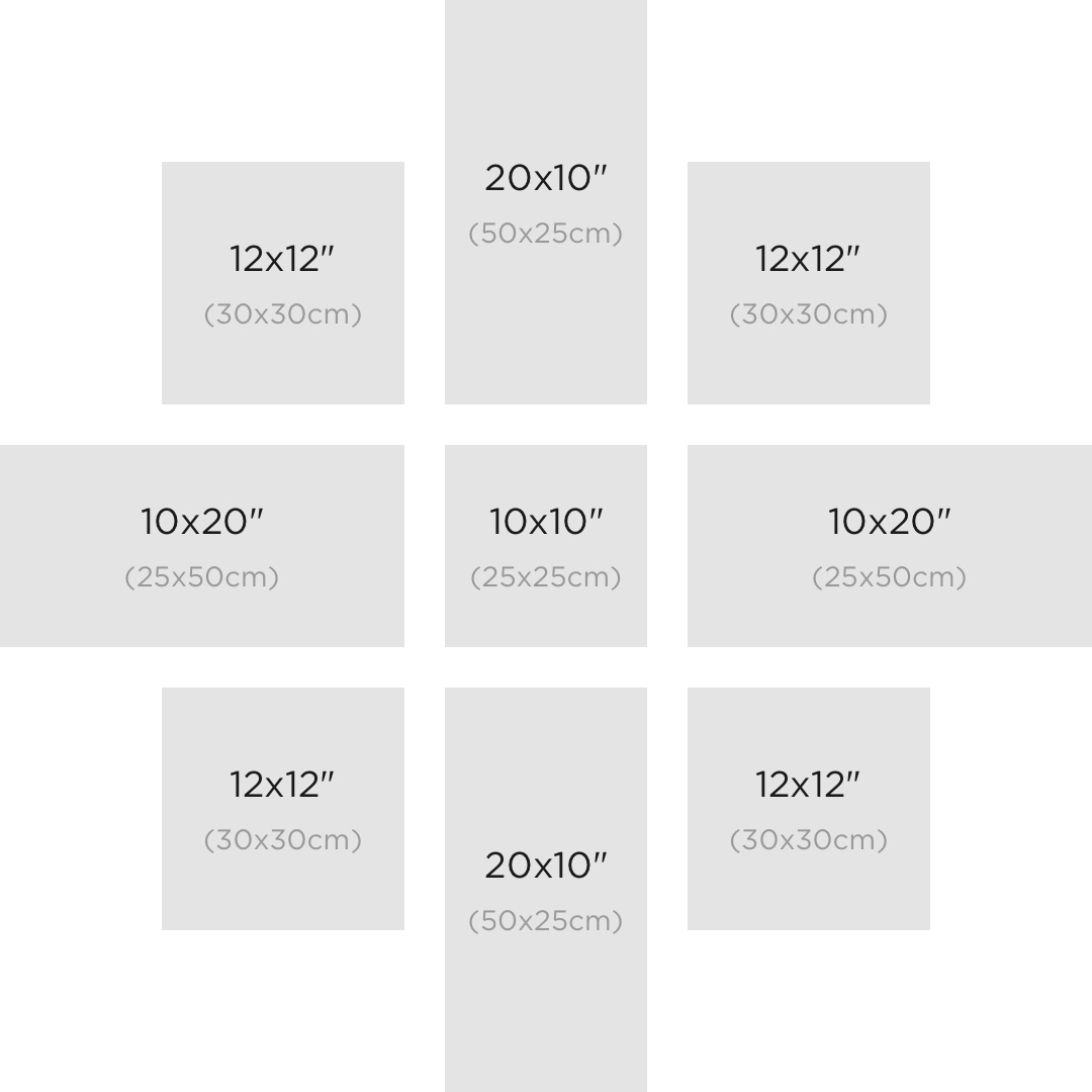 Wall Art Clusters & Splits Configurations and Dimensions -- Square ...