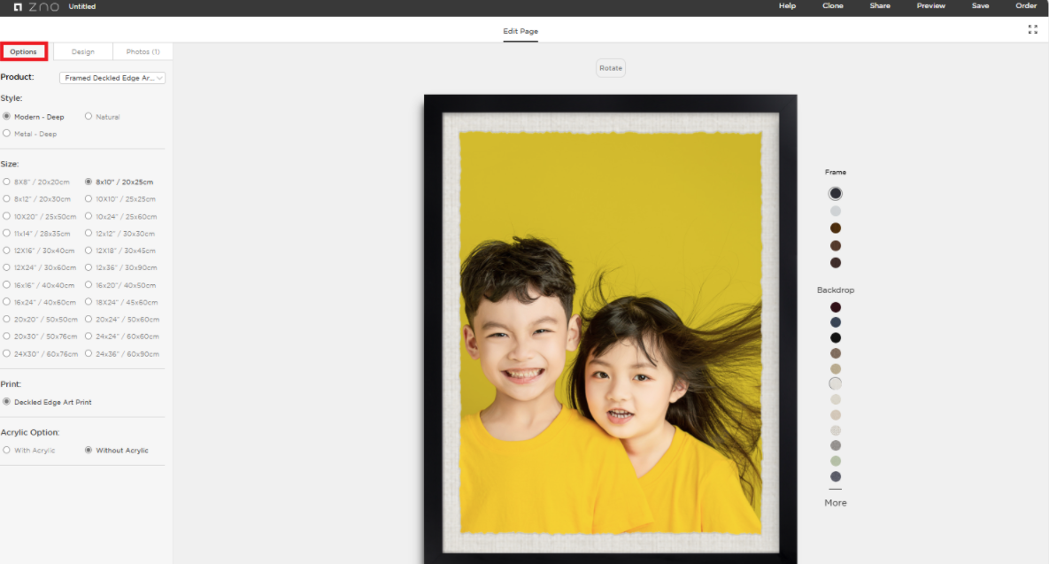How do I Order a Framed Deckled Edge Art Print? – Zno Support